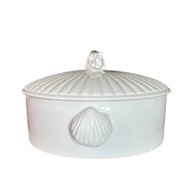 Vintage White Porcelain Conch & Clam Shell / Clamshell Nautical ...