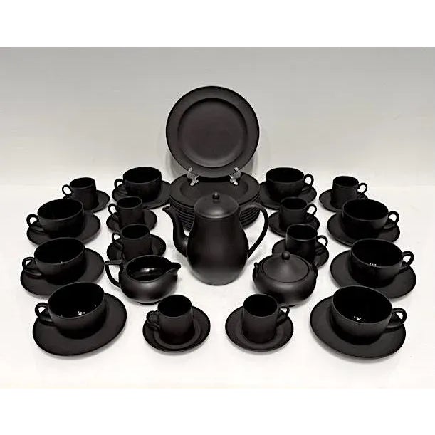 English Wedgwood Black Basalt Complete Tea, Coffee & Dessert Service ...