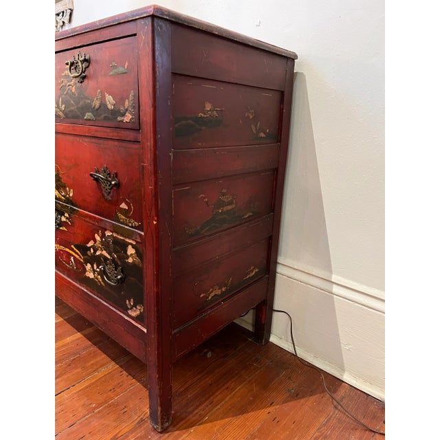 Late 19th Century Chinoiserie Decorated Chest of Drawers | Chairish