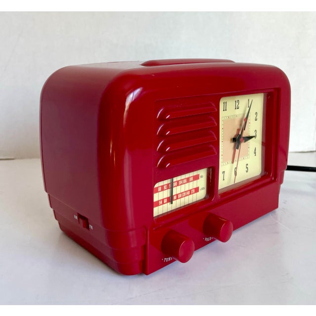 1980's Retro Red Alarm Clock Radio | Chairish
