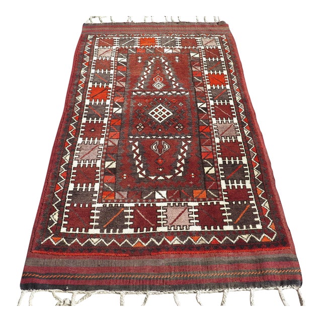 1960s Turkish Brown Handmade Area Rug | Chairish