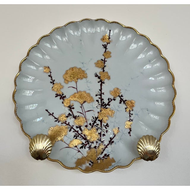 Late 20th Century Brass Scallop Sea Shell Plate Holder Wall Hanger ...