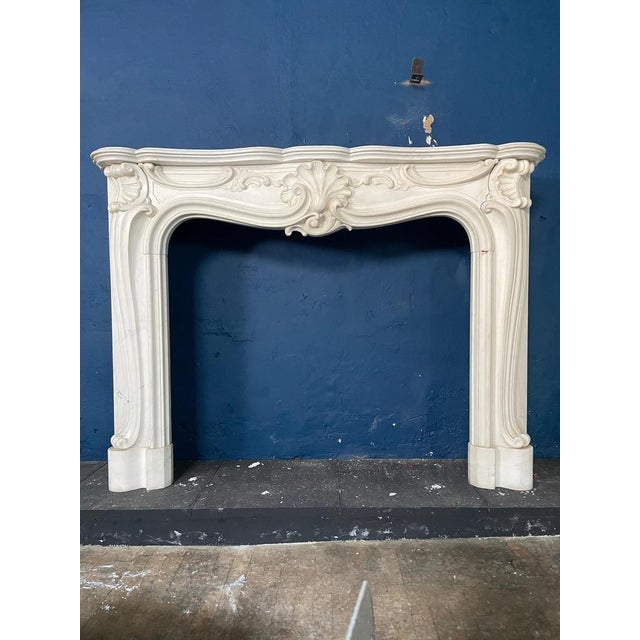 French Style Rococo Marble Fireplace Mantel, 2000s | Chairish