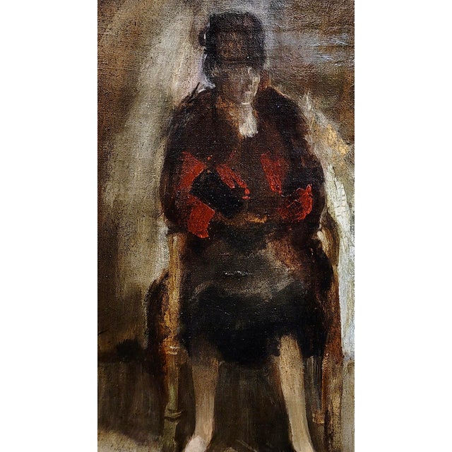 Alberto Sughi - 1958 Portrait of a Sitting Woman-Oil Painting | Chairish