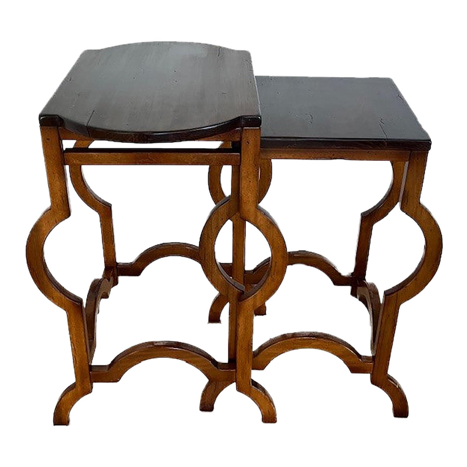 A Pair of Wood Nesting Tables by Baker, Milling Road Collection | Chairish