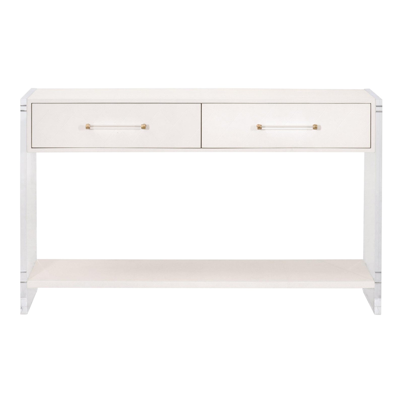 Sonia Faux Shagreen Console Table, Pearl Shagreen | Chairish