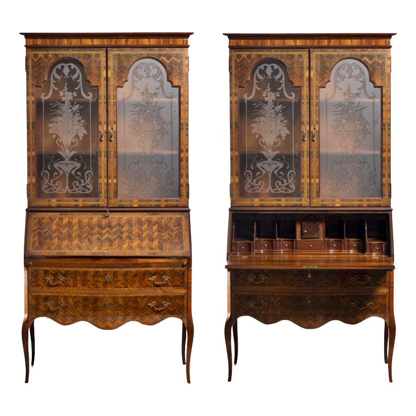 Portuguese Display Cabinets, Set of 2 | Chairish