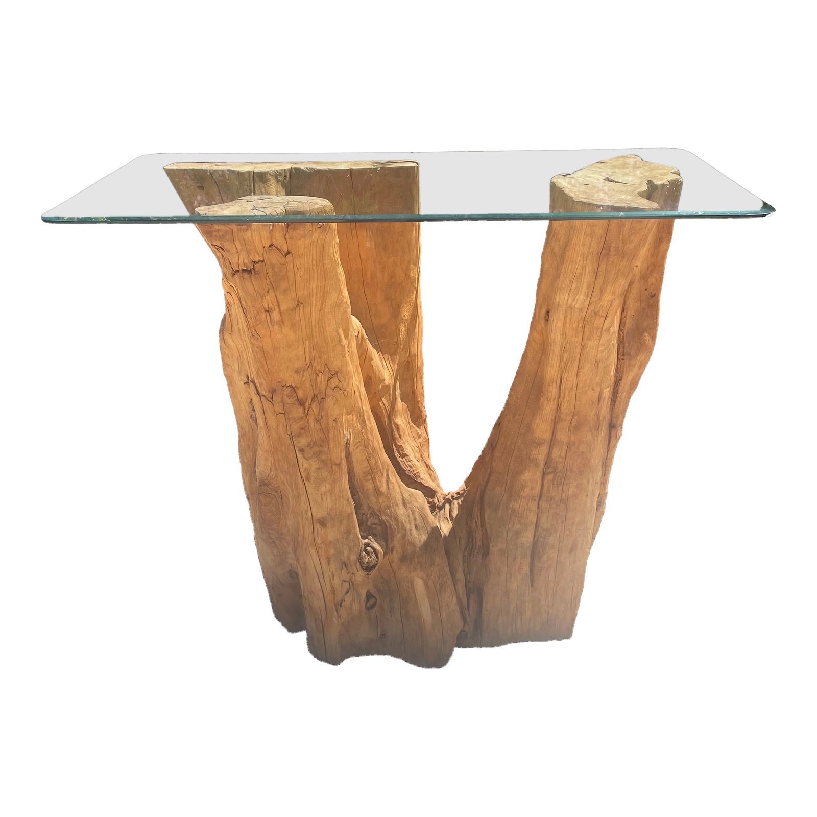 Biophilic Tree Trunk Console or Bar Height Table | Chairish