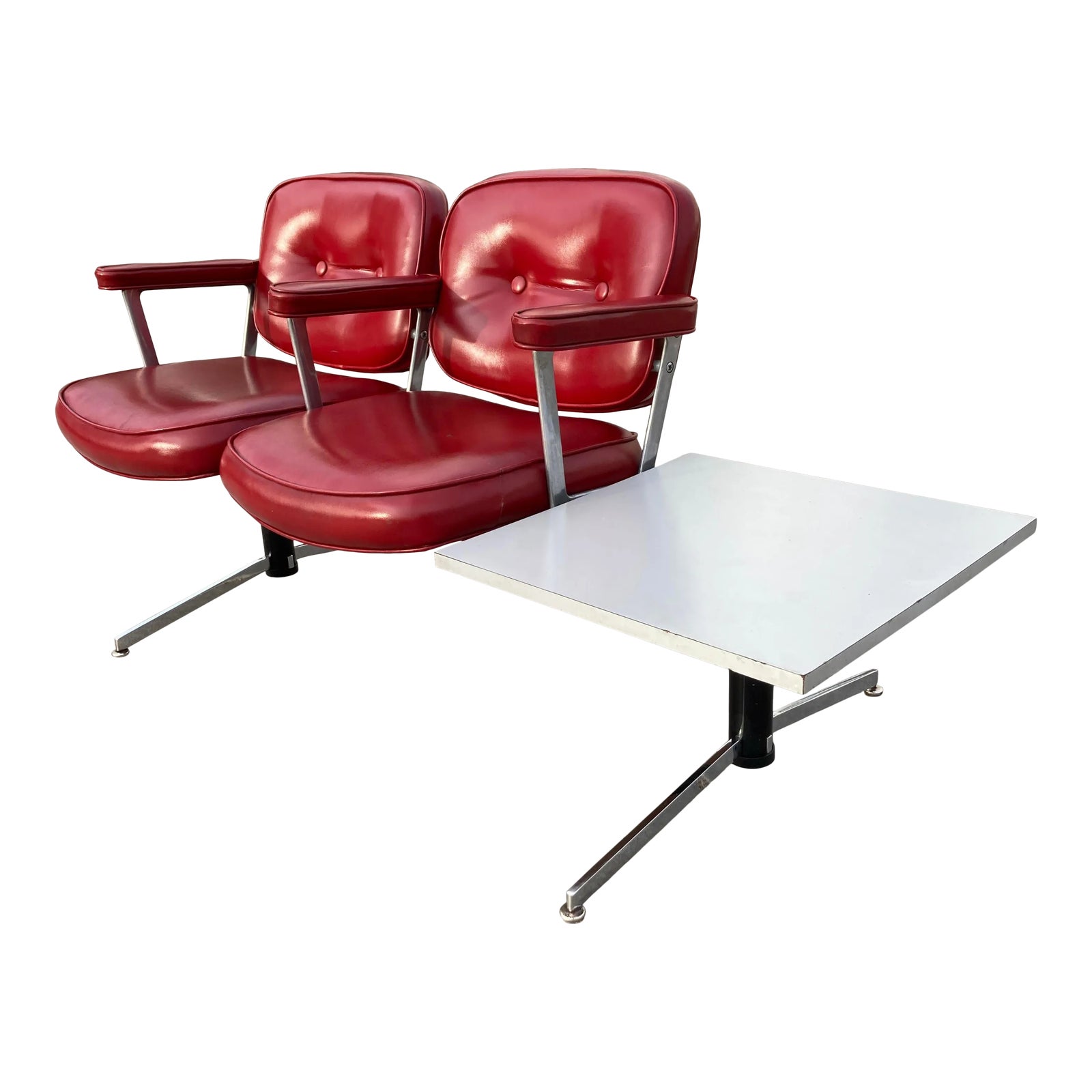 Mid-Century Modern 2-Seat Tandem Bench From Belvedere | Chairish