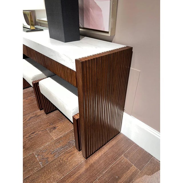 Modern Marble Top Console Table | Chairish