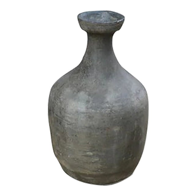 Grey Flower Vase | Chairish