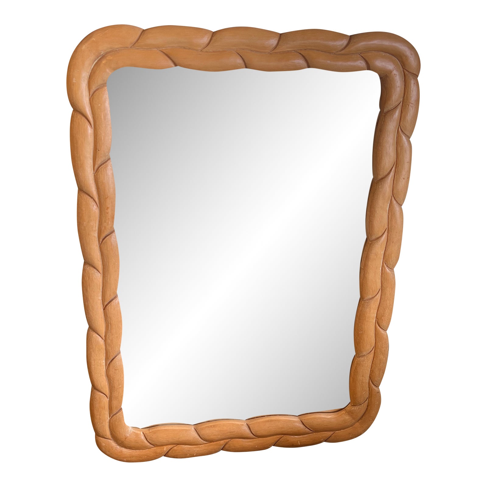 Vintage Faux Rope Carved Mirror | Chairish