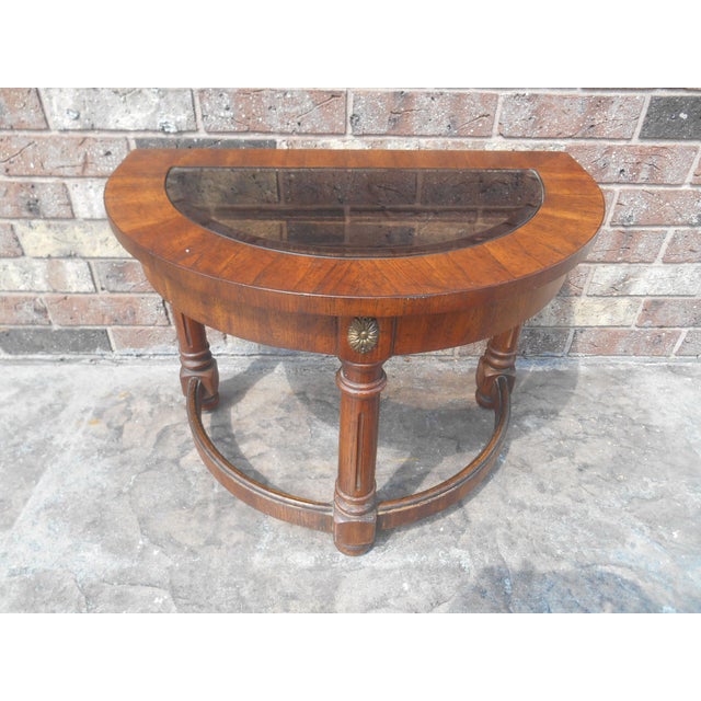 Vintage Mid-Century Modern Small Demilune Side Table | Chairish