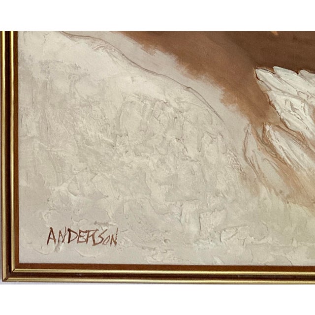 Vintage 1960s Abstract Oil Painting on Canvas Signed Anderson | Chairish