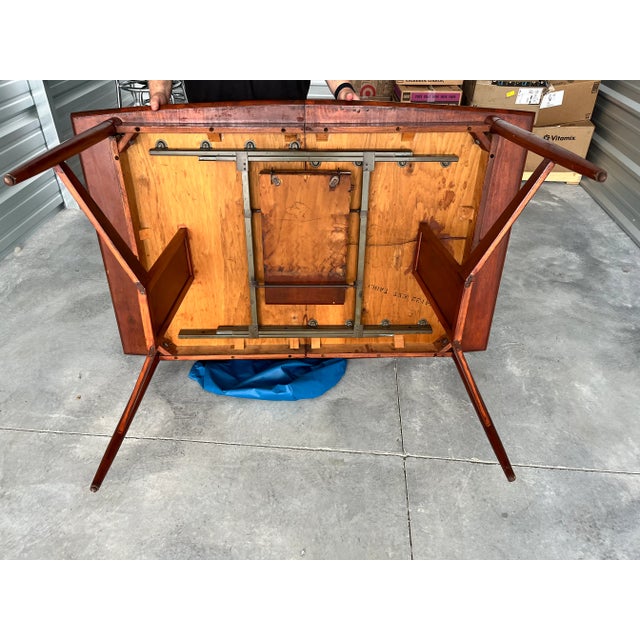 1970s Statesville Chair Company Mid Century Walnut Surfboard Dining ...