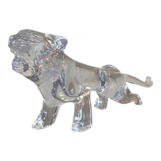 Daum France Crystal Tiger Figurine | Chairish