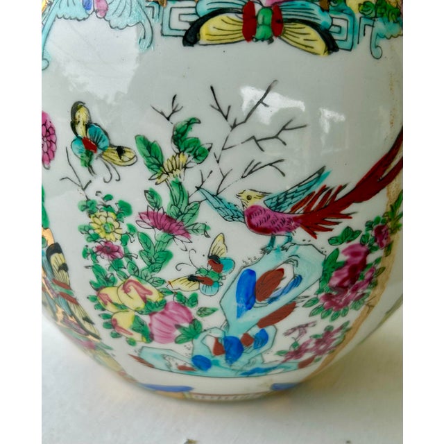 Vintage Chinese Rose Canton Ginger Jar | Chairish