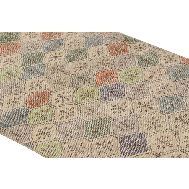 Vintage Zeki Müren Runner With Polychromatic Diamond Patterns, From Rug ...