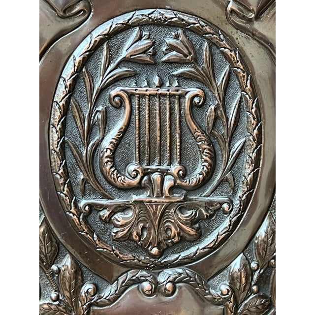 Antique English Choir Trophy Award Plaque Copper Repousse C1938 Lyre ...