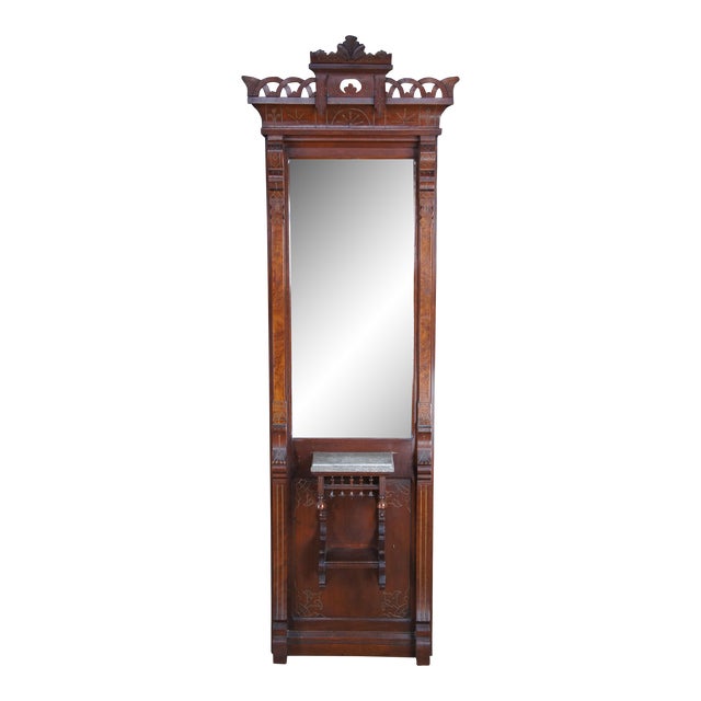 Antique Victorian Eastlake Mahogany Hall Parlor Entry Vanity Pier ...