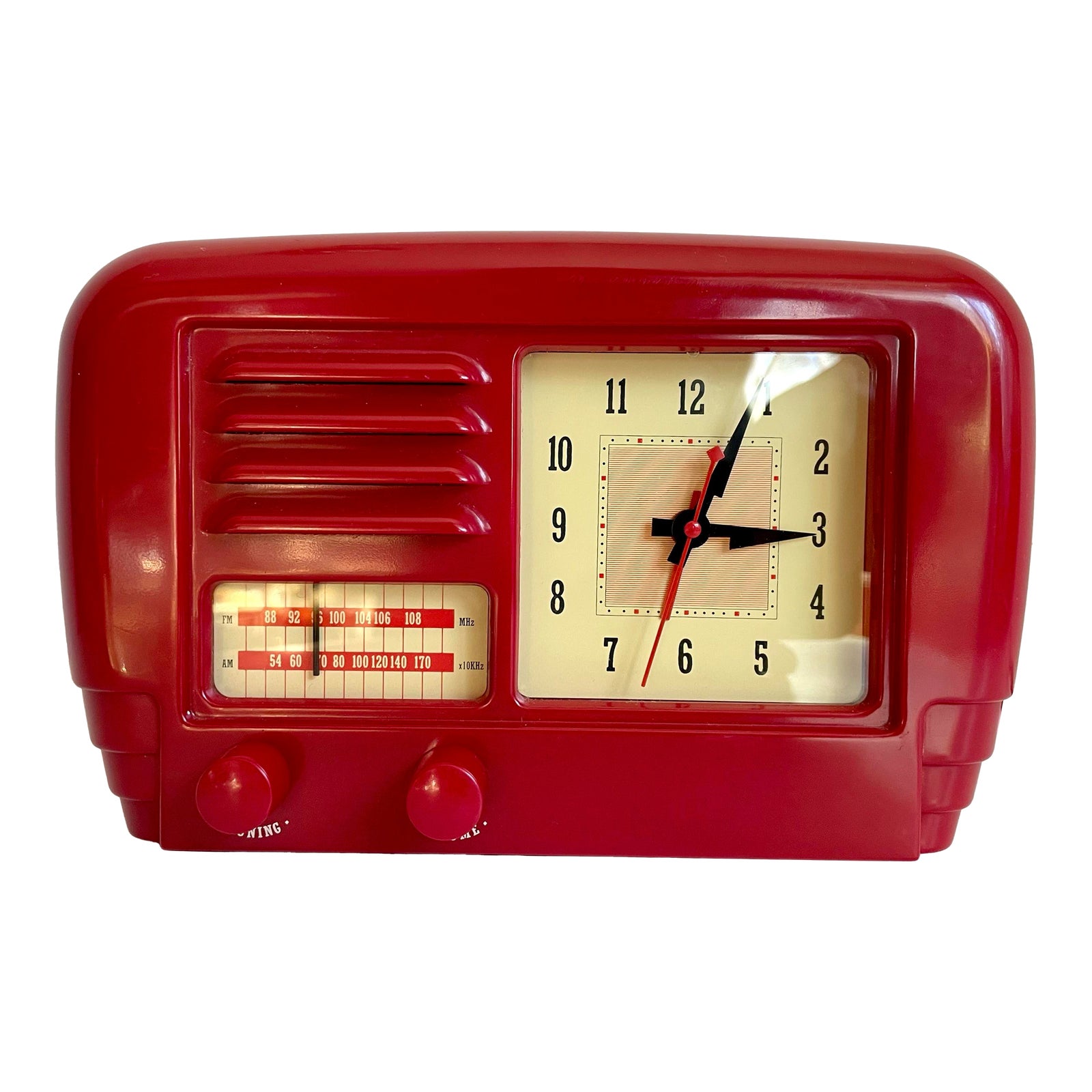 1980's Retro Red Alarm Clock Radio | Chairish