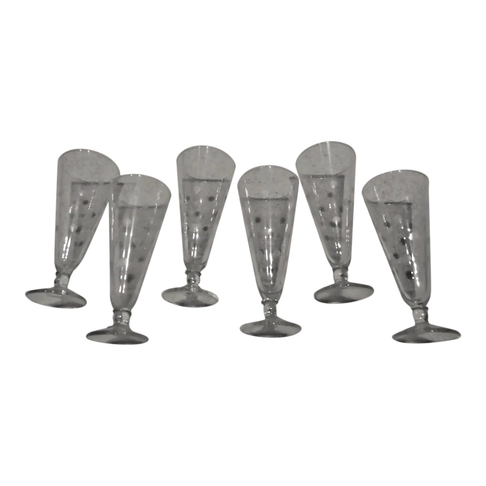 Anchor Hocking Frosted Coin Dot Etched Pilsner Glasses - Set of 6 ...