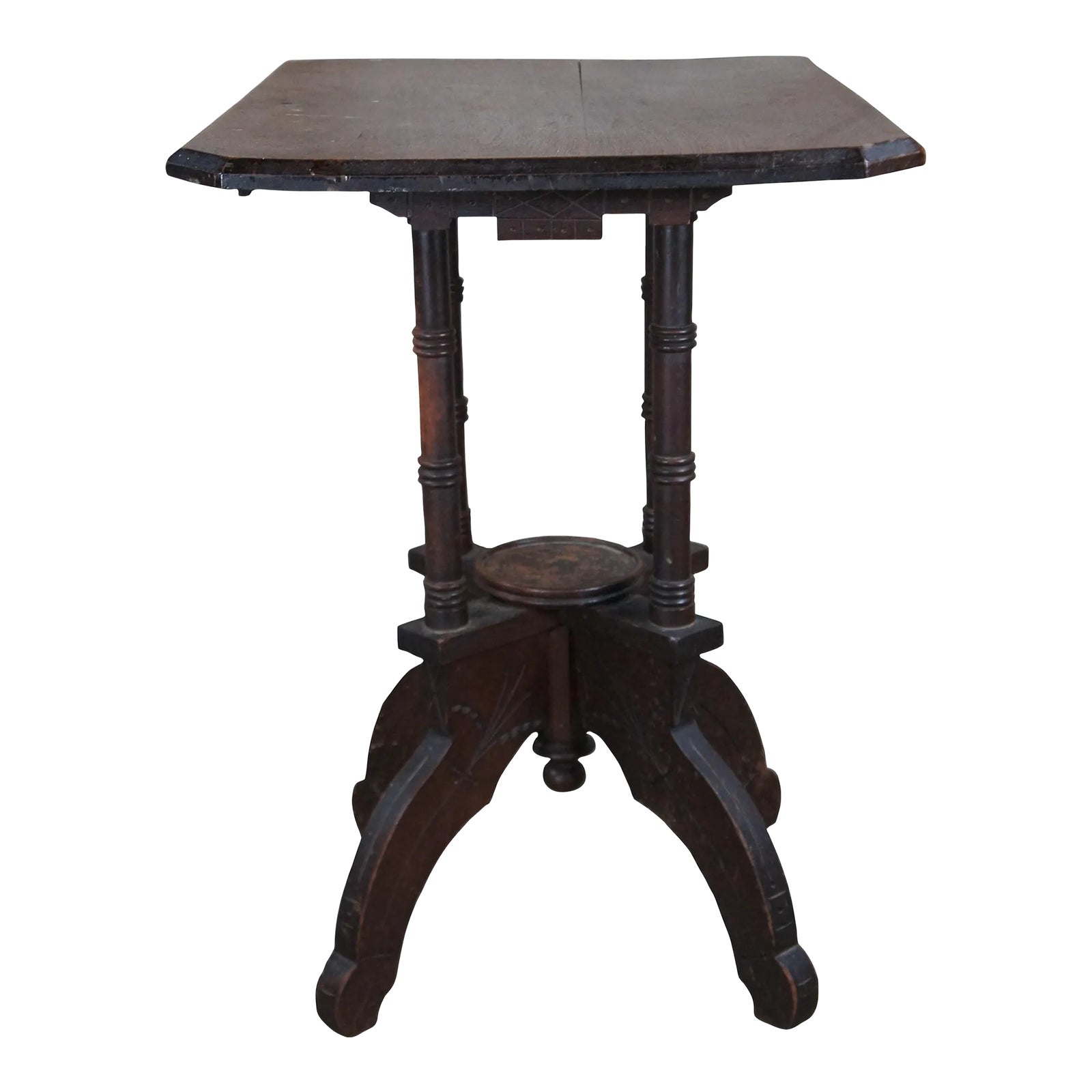 Antique Victorian Eastlake Walnut Rectangular Parlor Side End Table ...