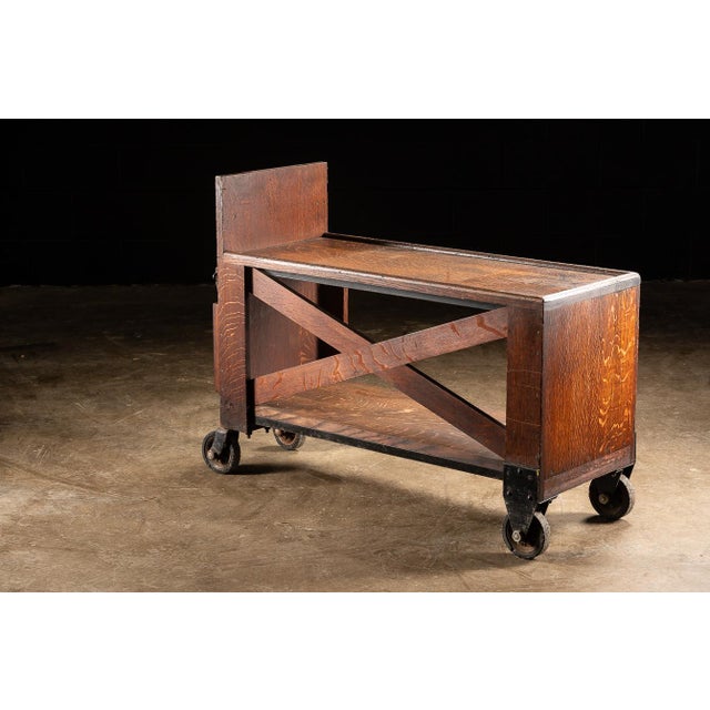 1920s Wooden Library Cart | Chairish