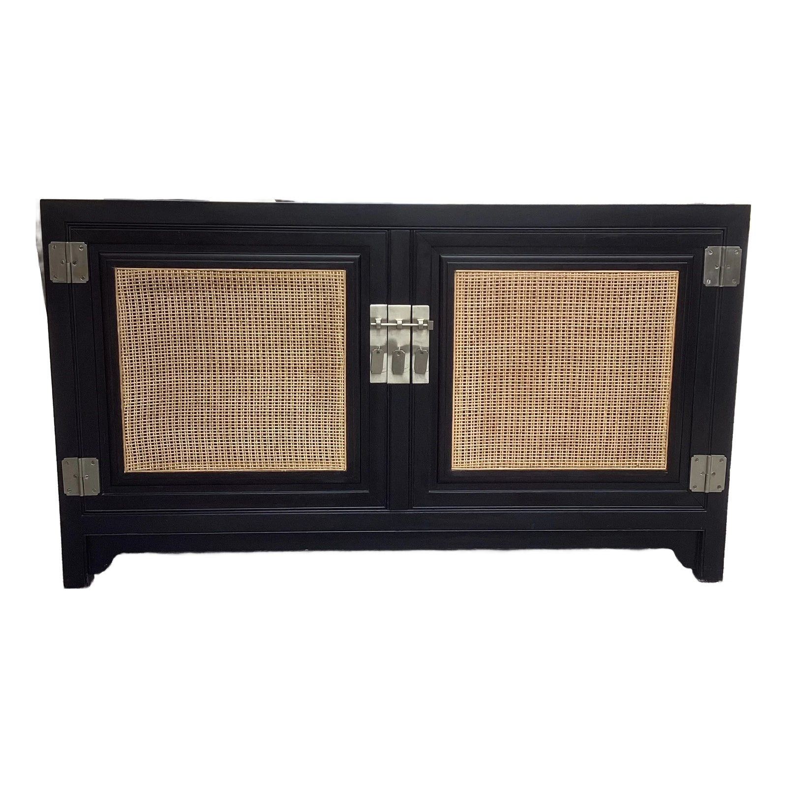 Michael Taylor Far East Collection for Baker Ebonized Sideboard Entertainment Center | Chairish