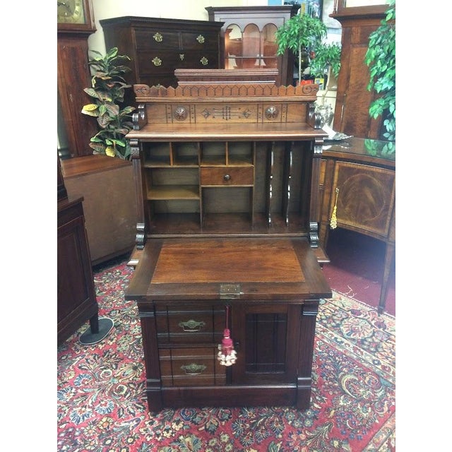 Antique Secretary Desk, Victorian Furniture, Eastlake Style Slant Front ...
