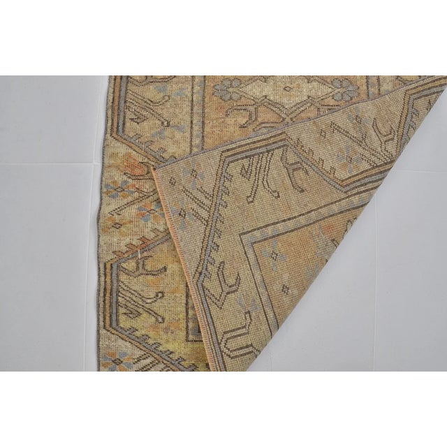 Long Vintage Turkish Runner, Mustard Yellow and Ochre Anatolian Rug ...