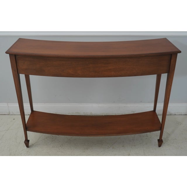 Mahogany 2 Drawer Crescent Shape Console Wall Table | Chairish