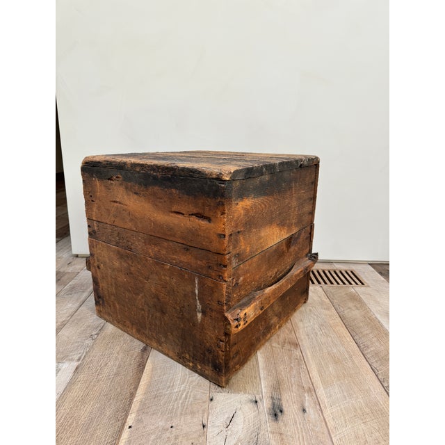 Primitive Wooden Side Table Plinth | Chairish
