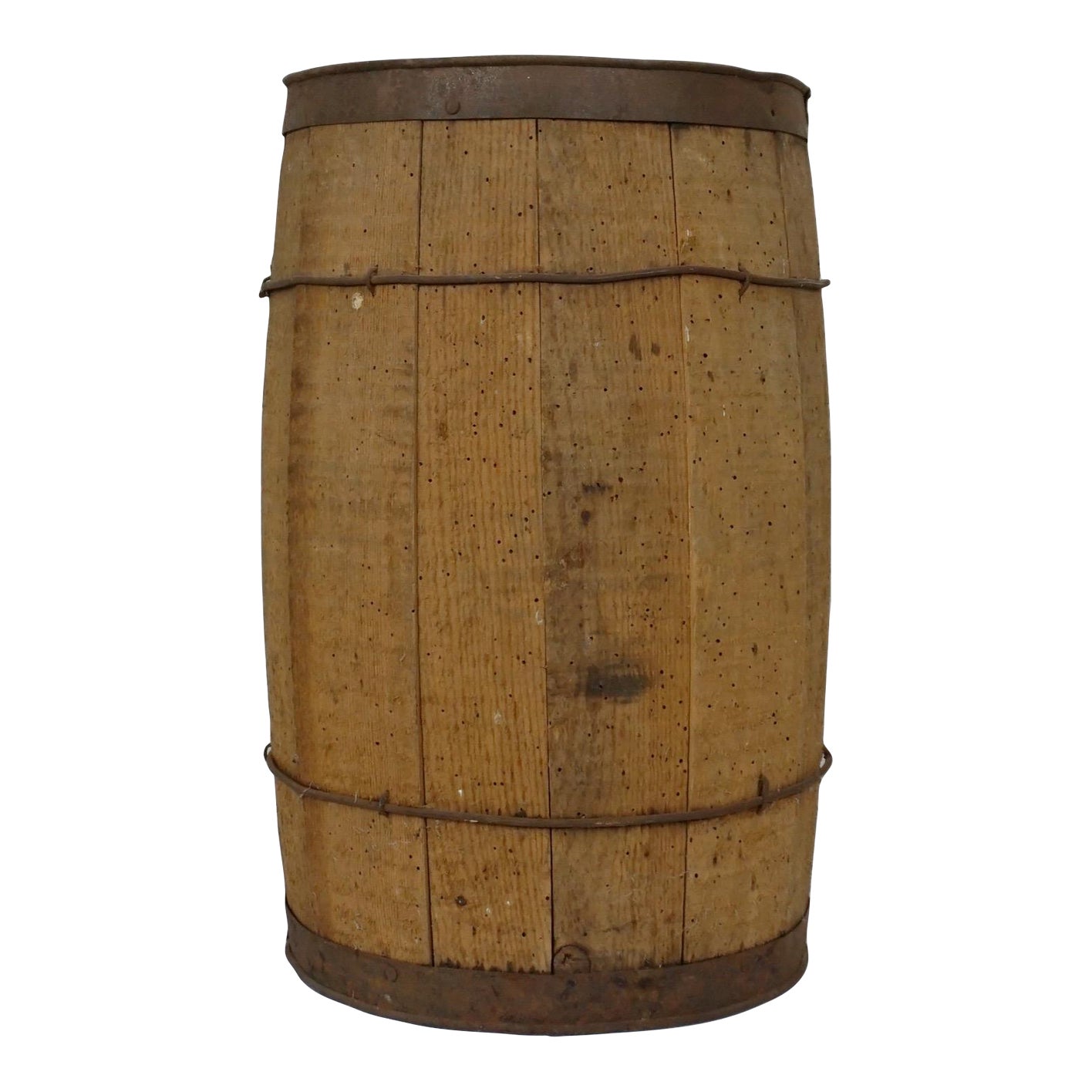 Late 19th Century Antique Primitive Wooden Keg Nail Barrel | Chairish