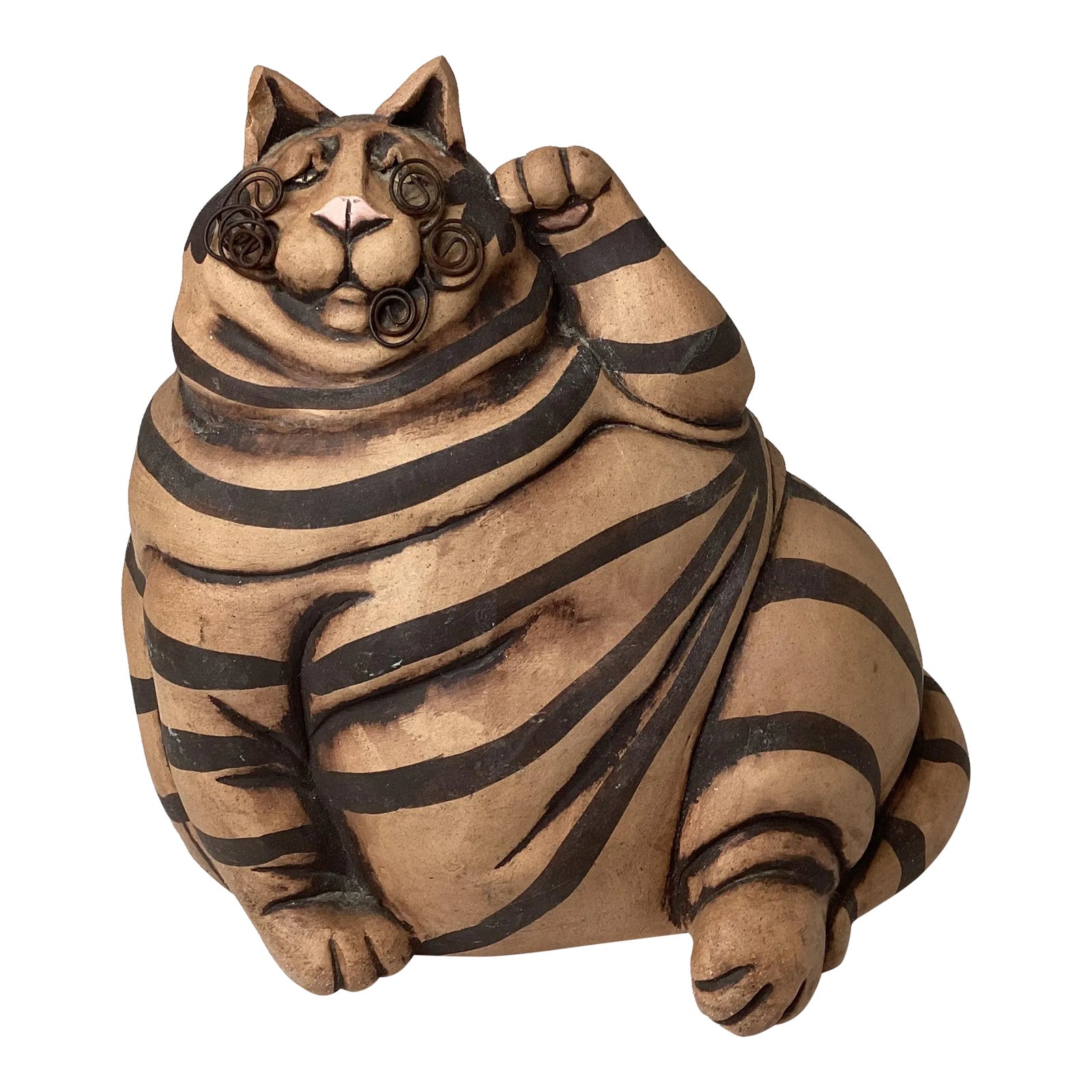 1980s Pottery Cat Still Bank Sculpture by C. Butler Jones | Chairish