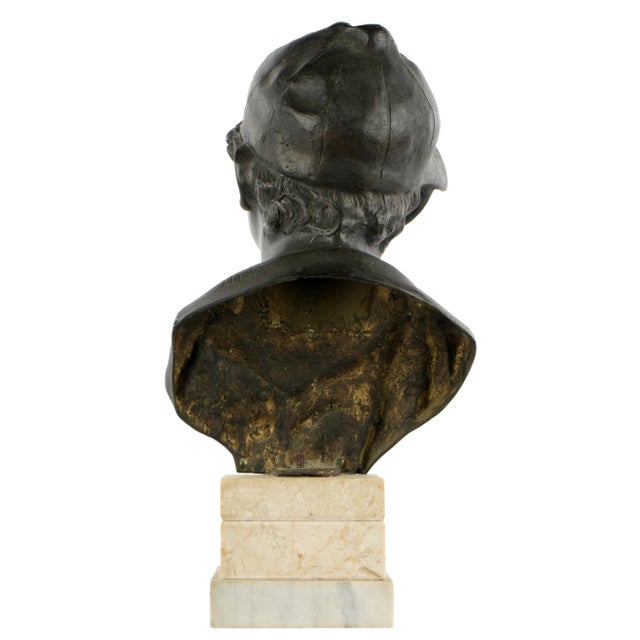 Giovanni De Martino Bronze Bust of Young 'Scugnizzo' Boy | Chairish