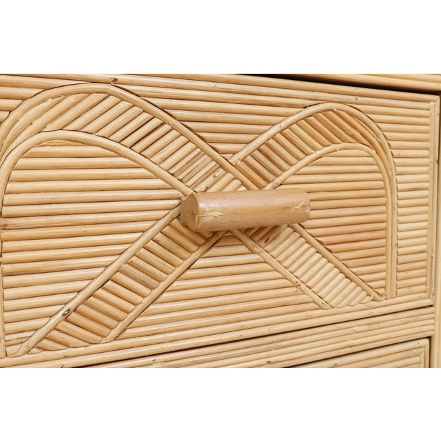 Pencil Reed Waterfall Nightstands - a Pair | Chairish