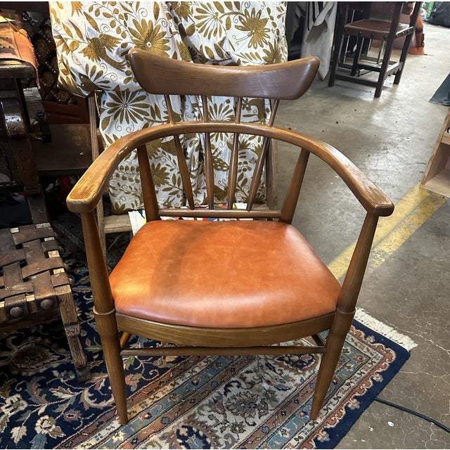 George Nakashima or Paul McCobb Style Streamlined Pecan Wood Windsor ...