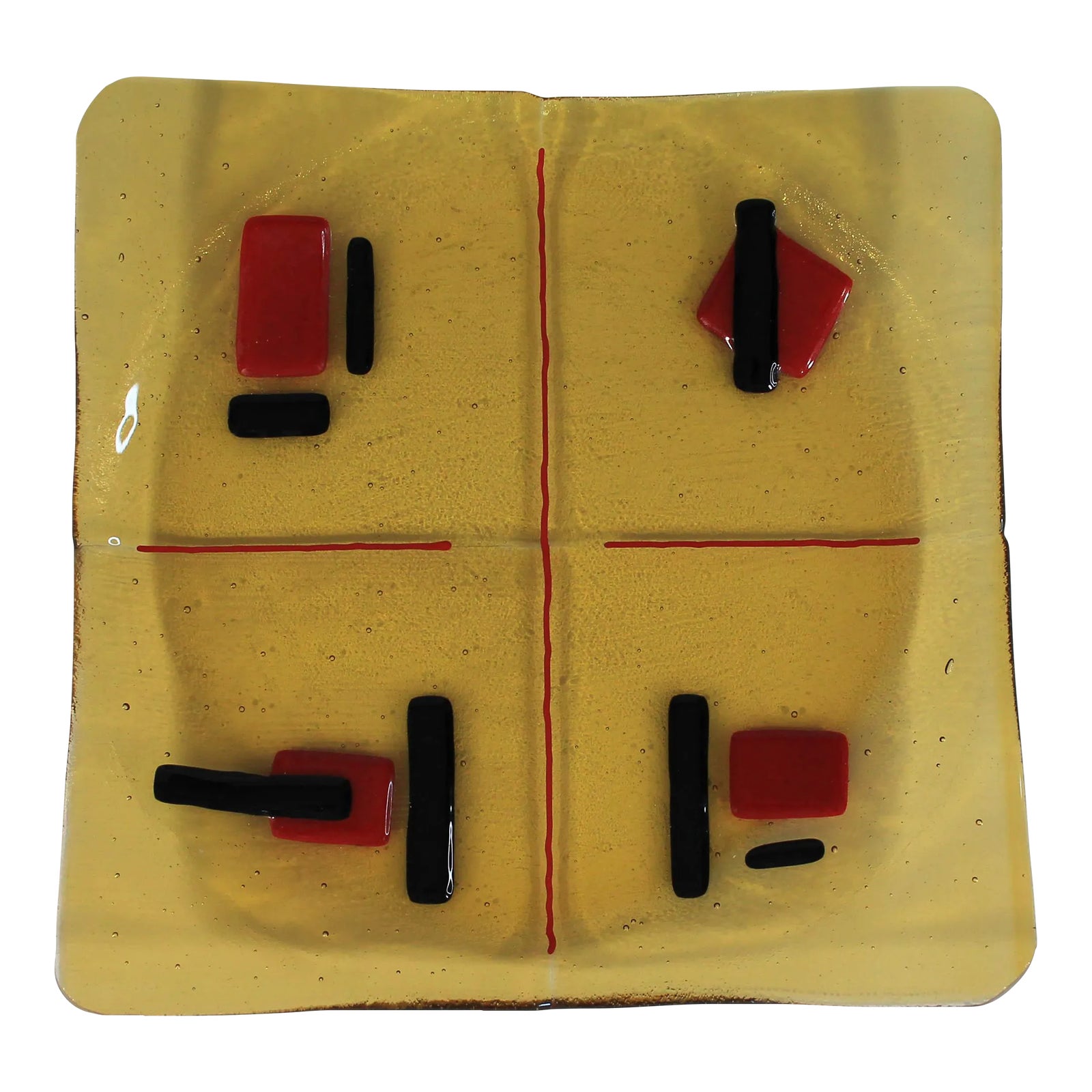 Mid Century Modern Art Glass Trinket Tray | Chairish