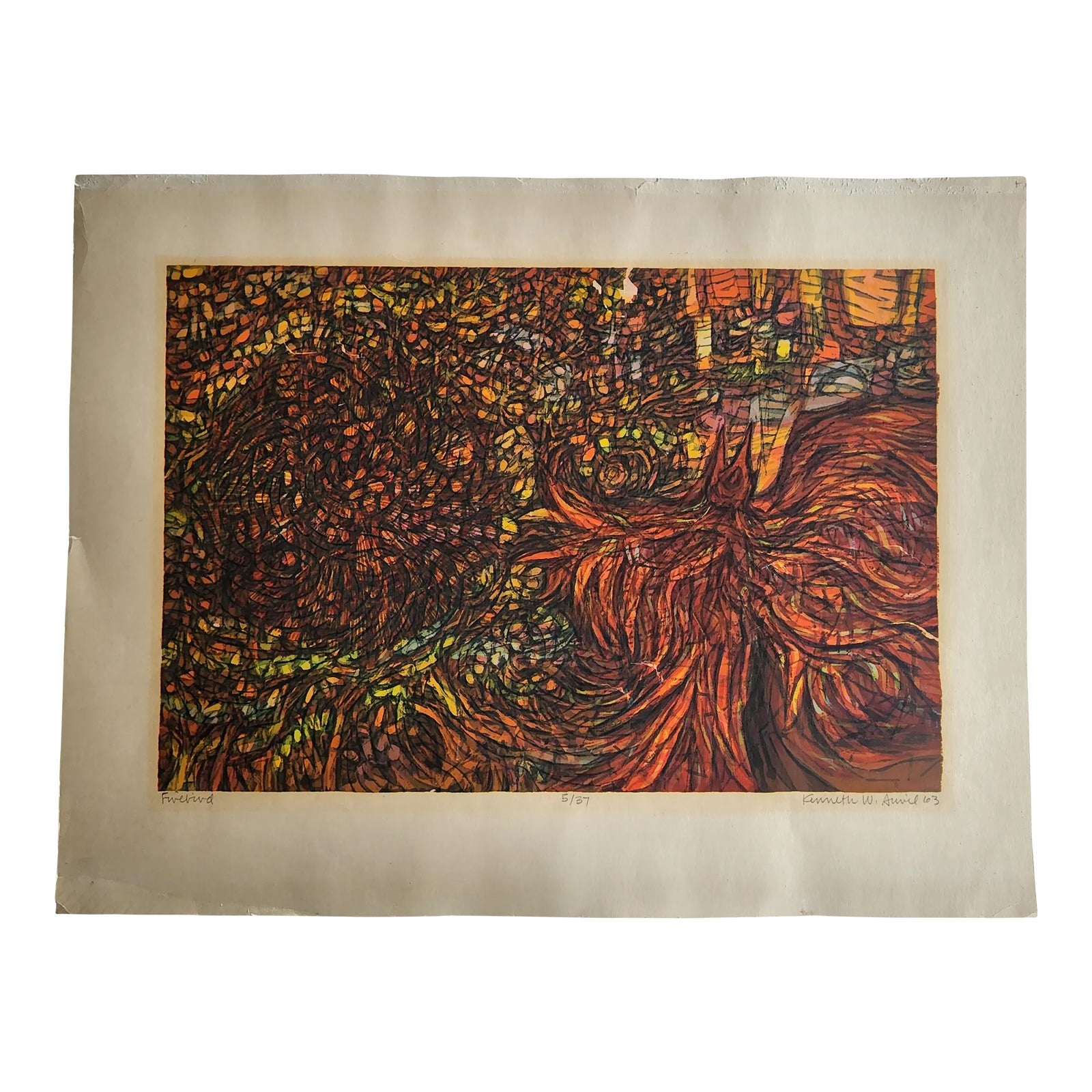1963 "Firebird" Kenneth W. Auvil Limited Edition Print Numbered 5/37 ...