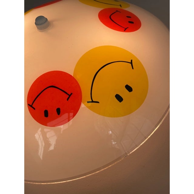 1970's Retro Glass Smiley Face Light Fixture - a Pair | Chairish