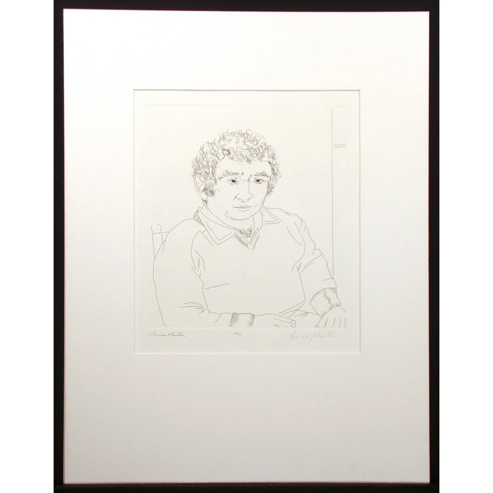 1975 Knox Martin "Norman Mailer" Art Etching Matted Hand Signed by ...