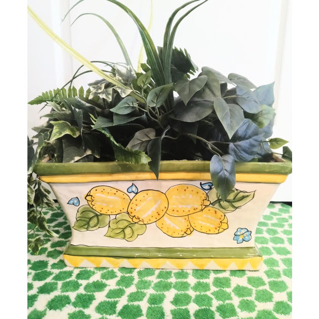 Extra Large Yellow Green Hand Painted Italian Lemon Rectangular Planter ...