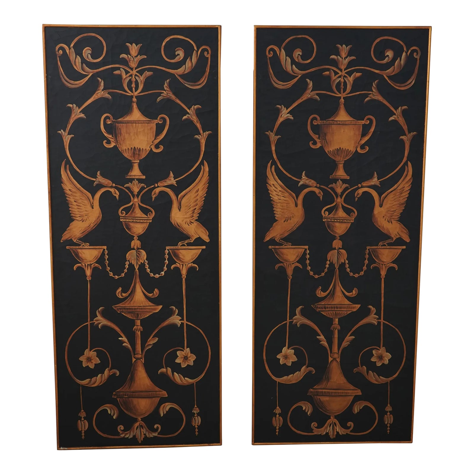 Pair Neoclassical Decorative Wall Panels | Chairish