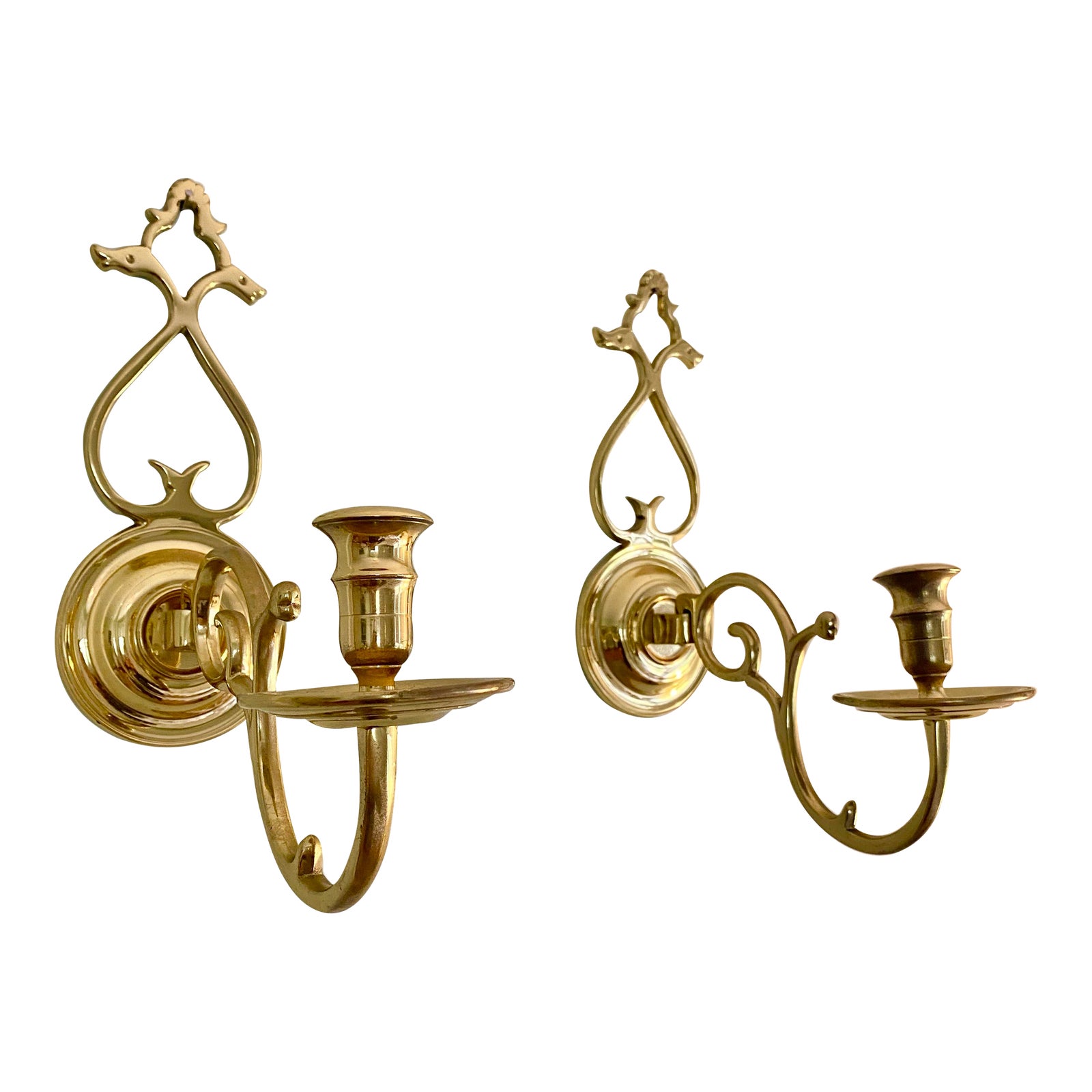 Vintage Virginia Metalcrafters Colonial Williamsburg Brass Candle Wall ...