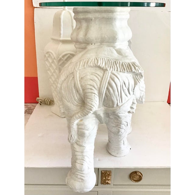 White Elephant Glazed Terra Cotta Cocktail Table With Glass Top | Chairish