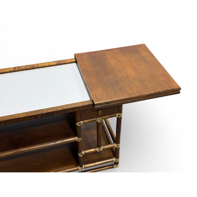 1970s McGuire Serving Cart - Vintage Organic Modern Bar - Rattan ...