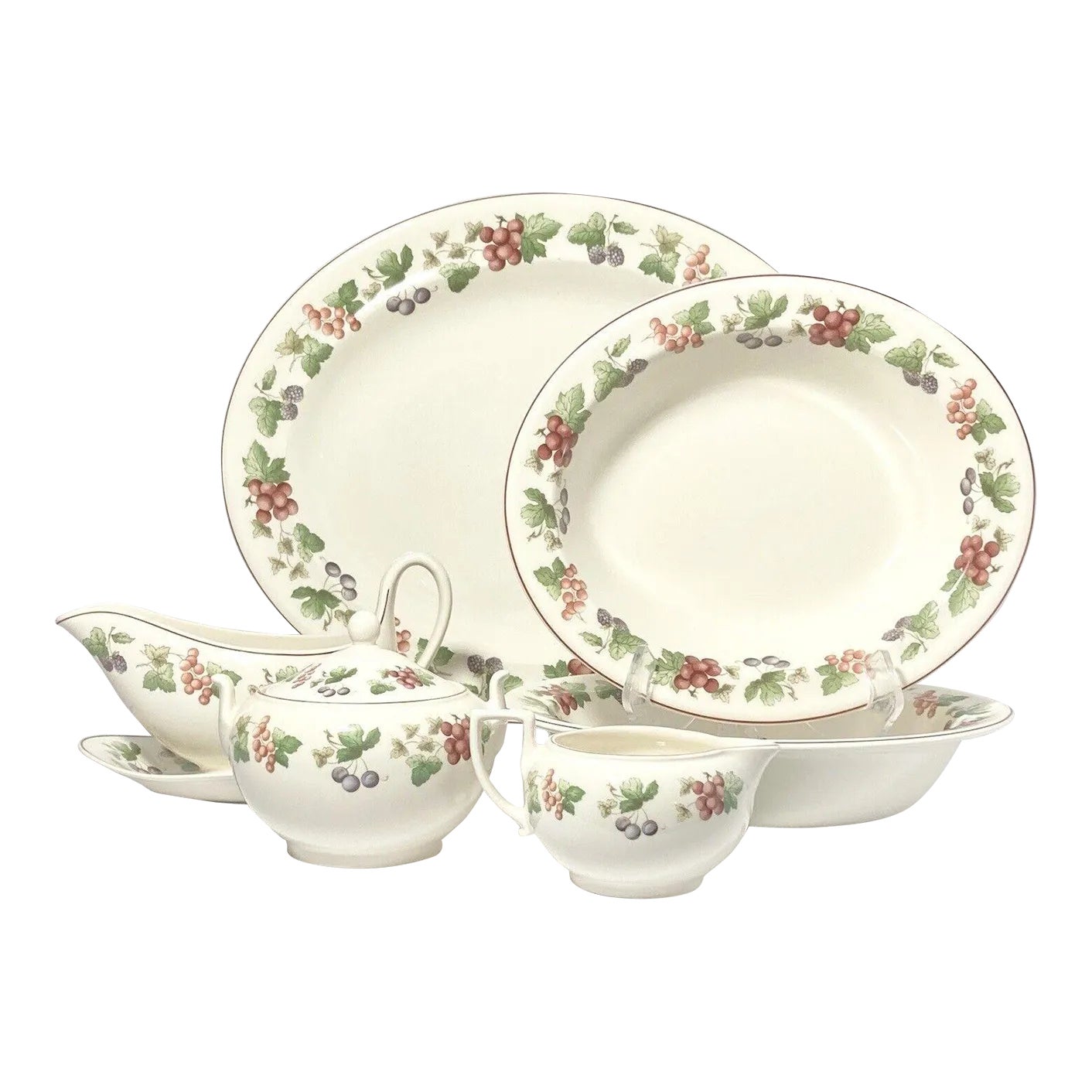 1990s Wedgwood “Provence” 6-Piece Ceramic Serving Hostess Dinnerware ...
