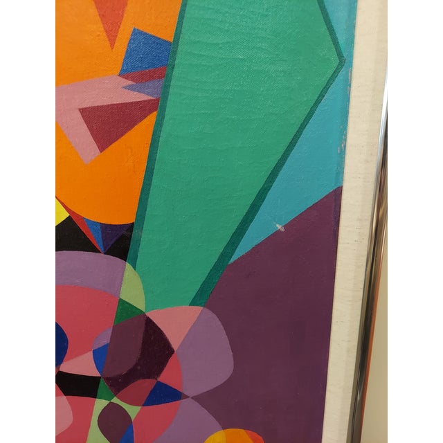 1960s Florida Artist Joseph O. Brun Large Oil Painting " Gardon of Eden ...