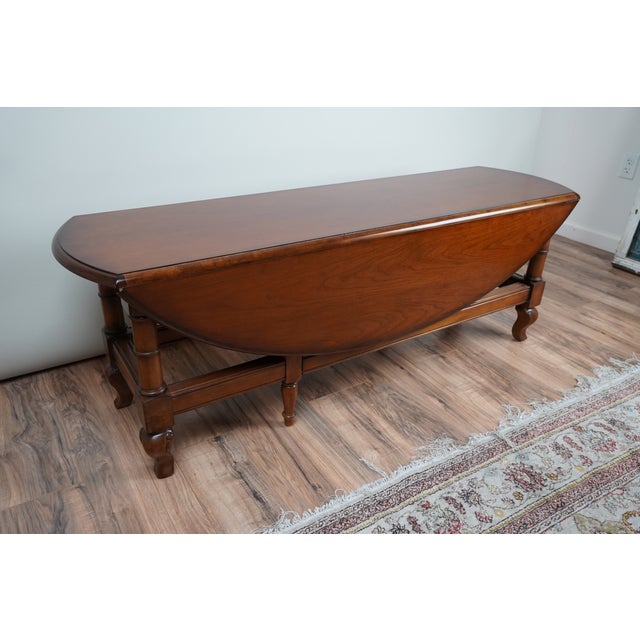 1980s Vintage Cherry Drop Leaf Cocktail Table by Drexel Heritage | Chairish